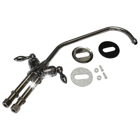 Robinet dublu pentru filtru de apa osmoza, wodaRO, crom, 360° rotire ...