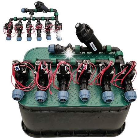 Set de irigare, Hunter, 6 sectiuni, colector cu filtru Watermil, pentru ...