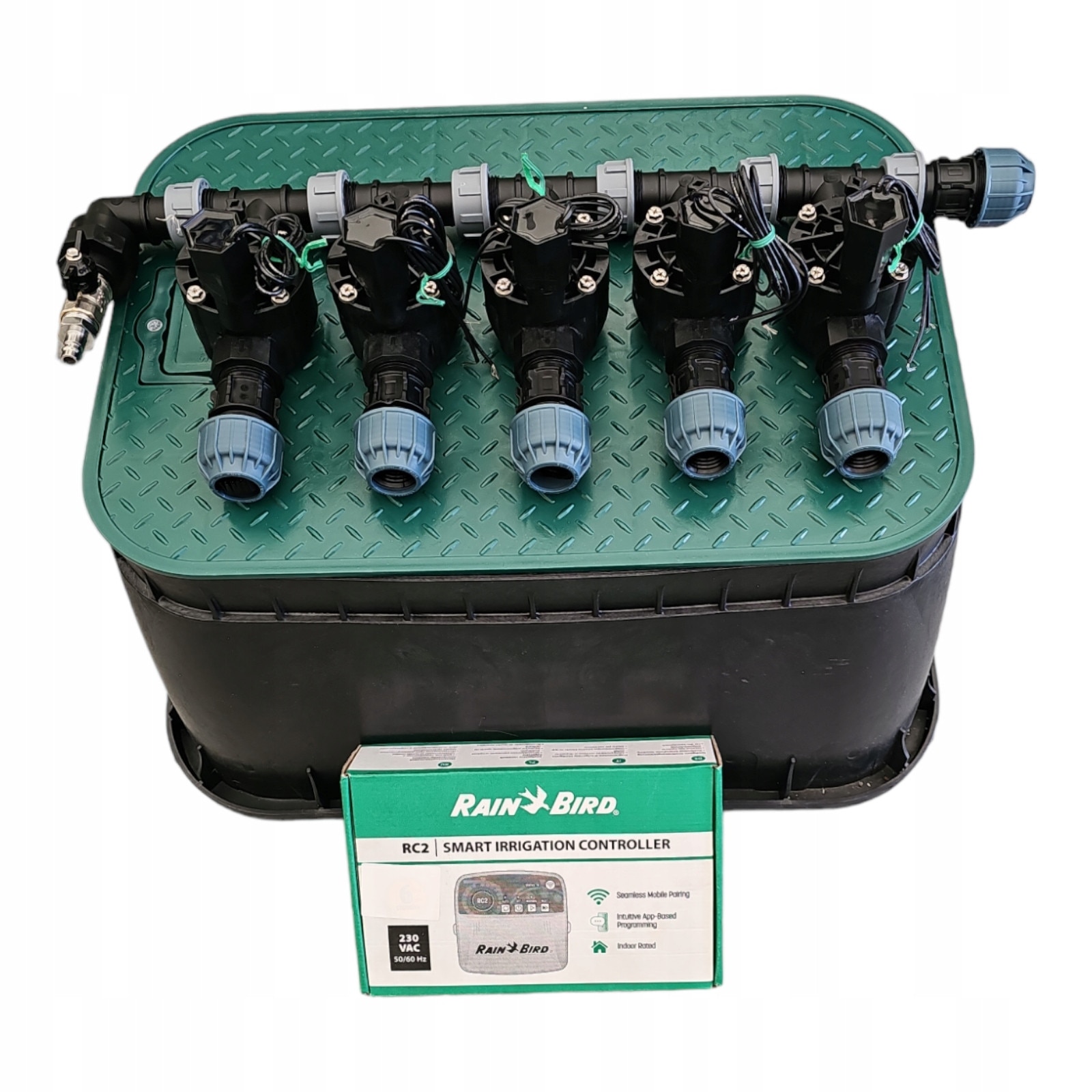 Set de irigare, Rain Bird HV, 5 sectiuni, controler RC2 cu WiFi ...