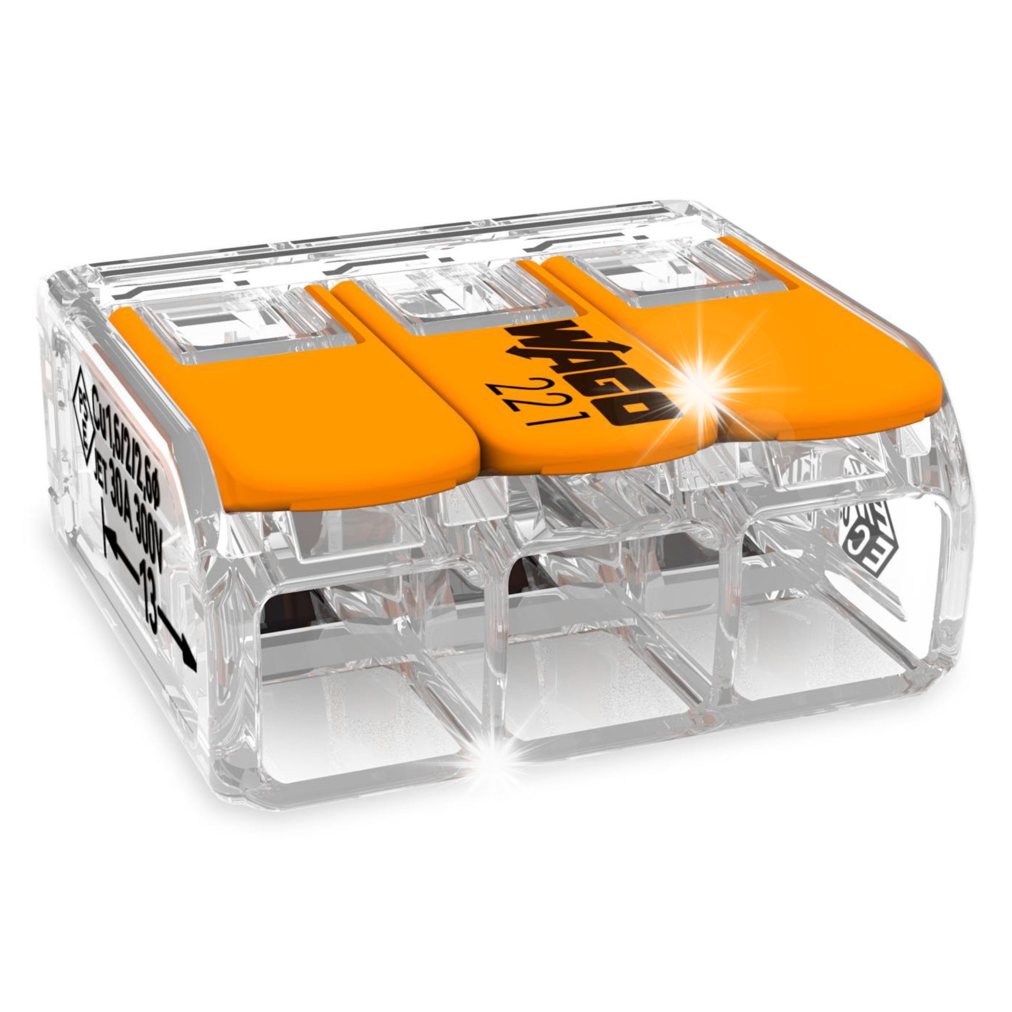 Conector WAGO 221-613 3x6mm, transparent, 3 conectori, 450V - eMAG.ro
