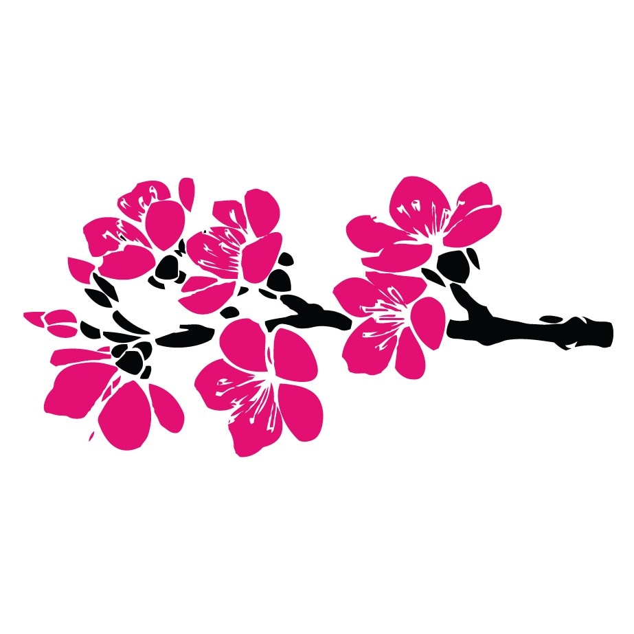 Sticker decorativ Stickero Creanga de Mar, Negru cu Roz, 58x120 cm ...