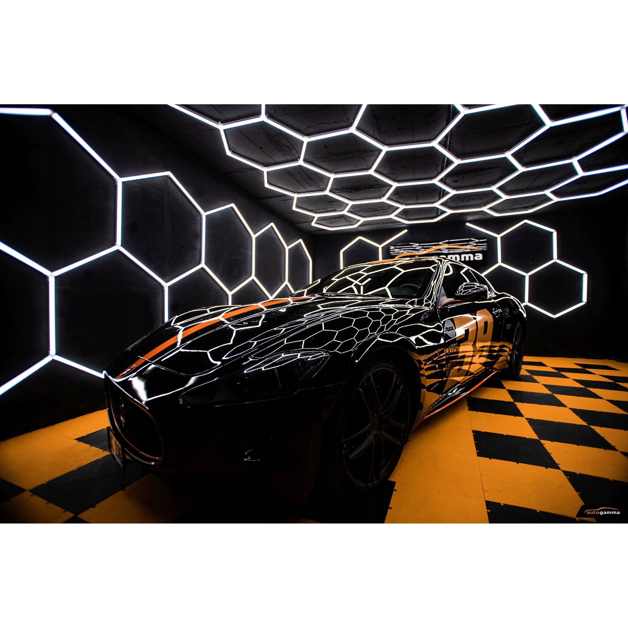 Sistem de iluminat modular HEXAGON LED, 297x412cm, alb rece 5500-6000K ...