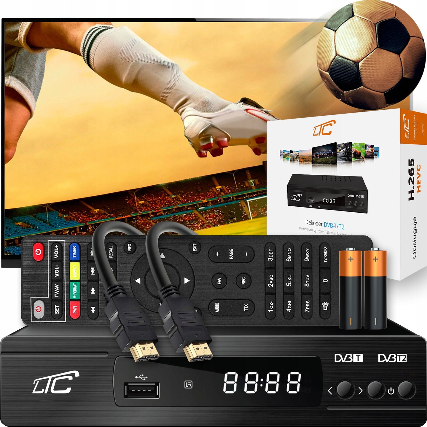 Decodor TV LTC DVB-T2 és DVB-C H.265 HEVC Full HD, USB, HDMI, TIMESHIFT ...