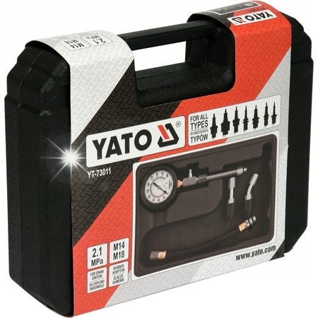 Manometru de compresie, Yato 300 psi, 4 adaptere, valiza - eMAG.ro