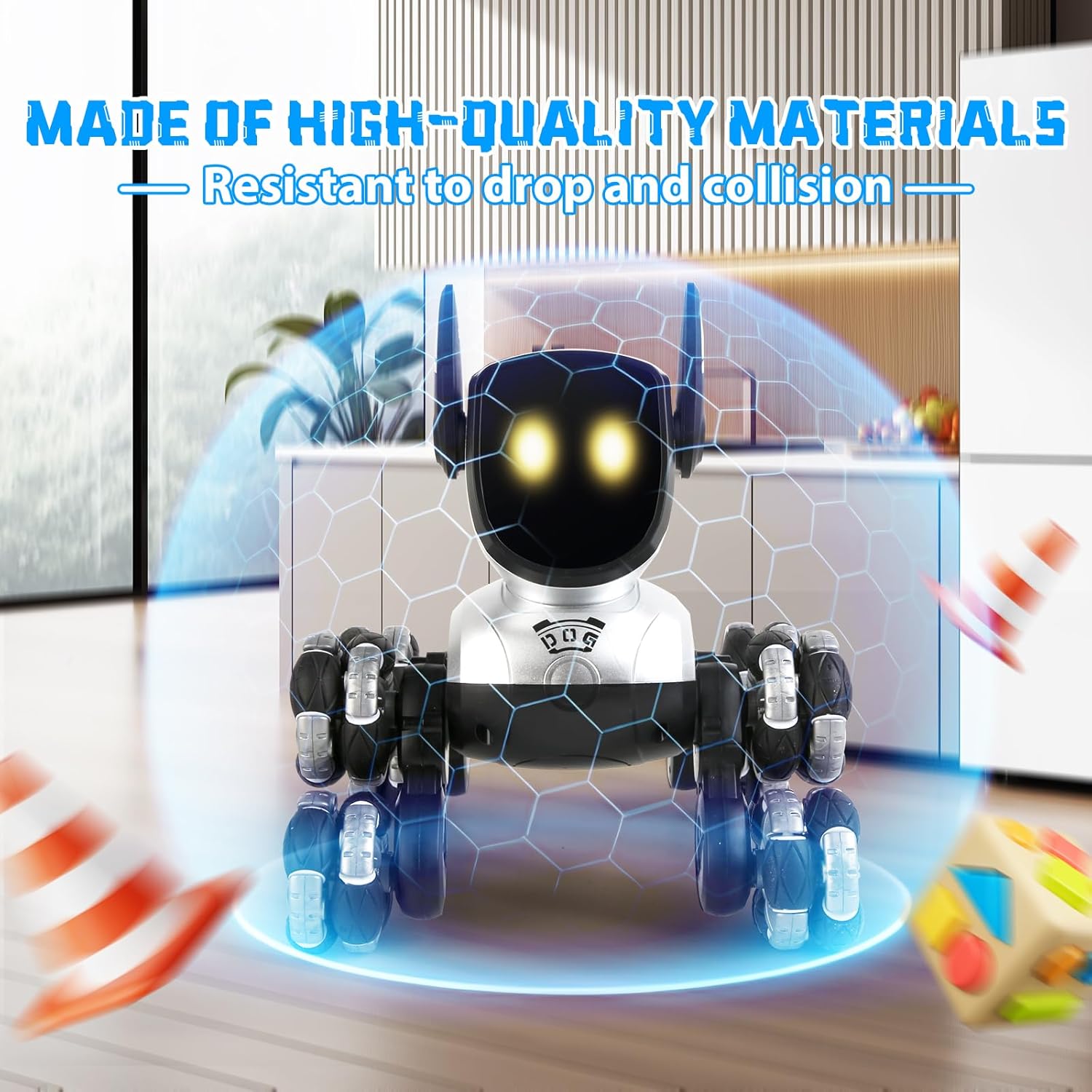 Cainele Robot de jucarie TOBY, interactiv, cu gesturi si roti mobile la ...