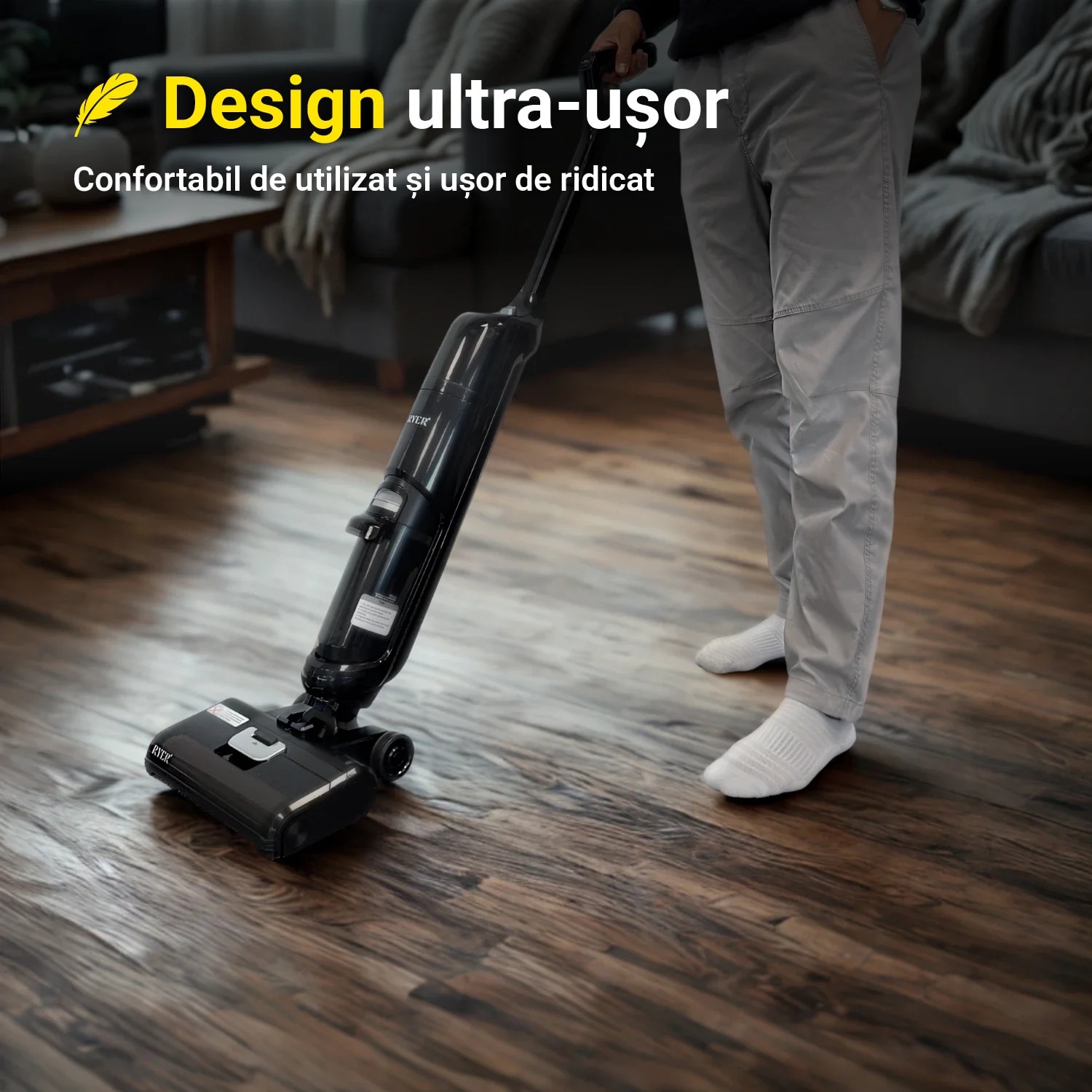 Aspirator Vertical fara fir cu Spalare RYER DualForce, Aspirator si Mop ...
