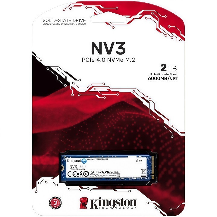 Solid-State Drive (SSD) NV3, Kingston,2TB, PCIe 4.0 NVMe, M.2 2280 ...