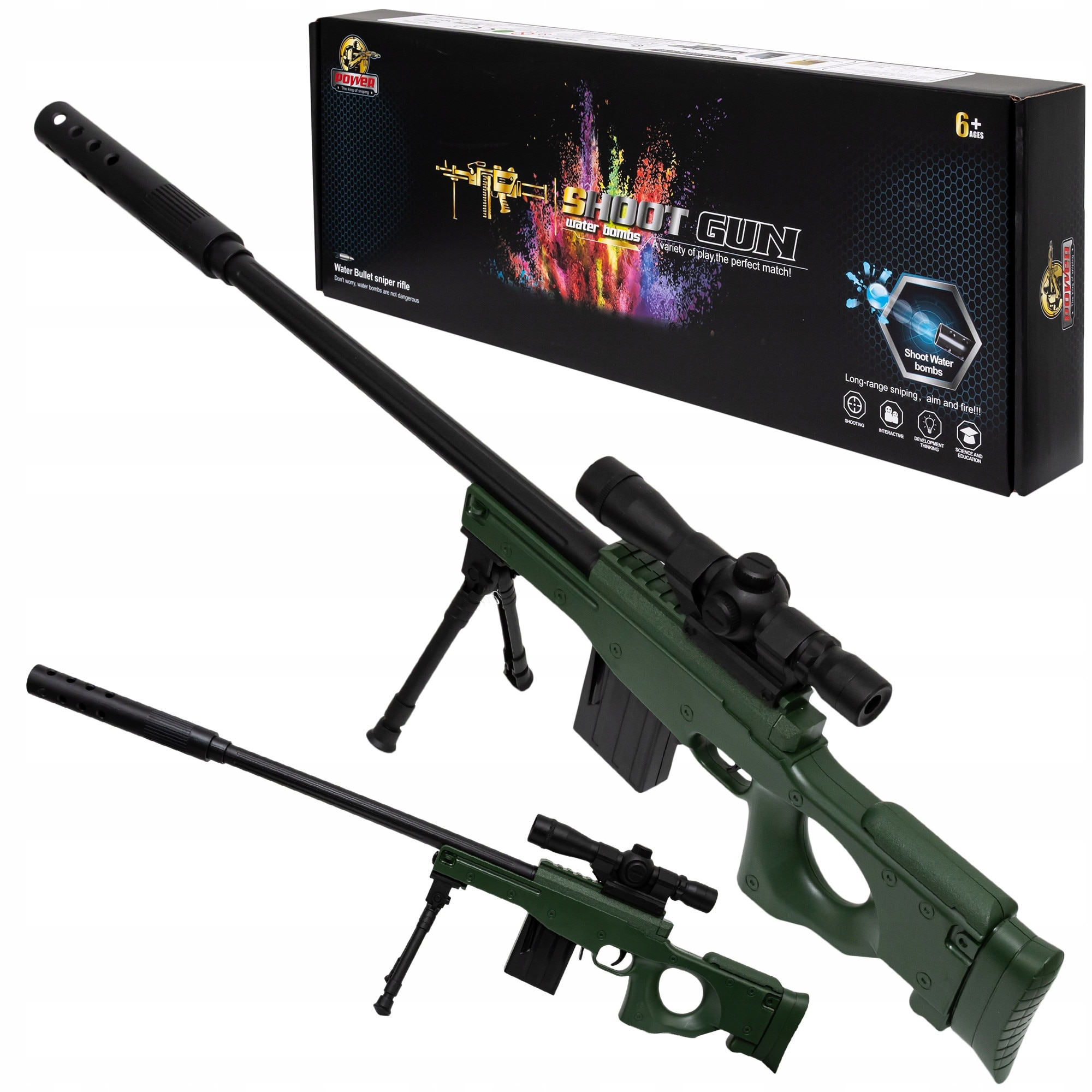 Pusca cu bile de gel, lunetist mare de 79 cm, set + 500 de bile - eMAG.ro