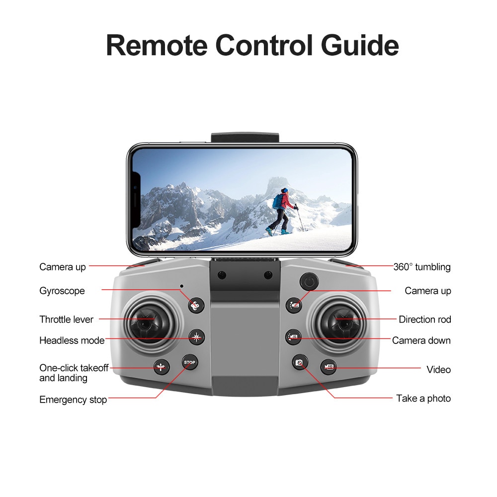 Drona cu camera HD reglabila la 180°, OTTOOPPXIN®, zoom 50x, pozitionare optica, timp de zbor ...