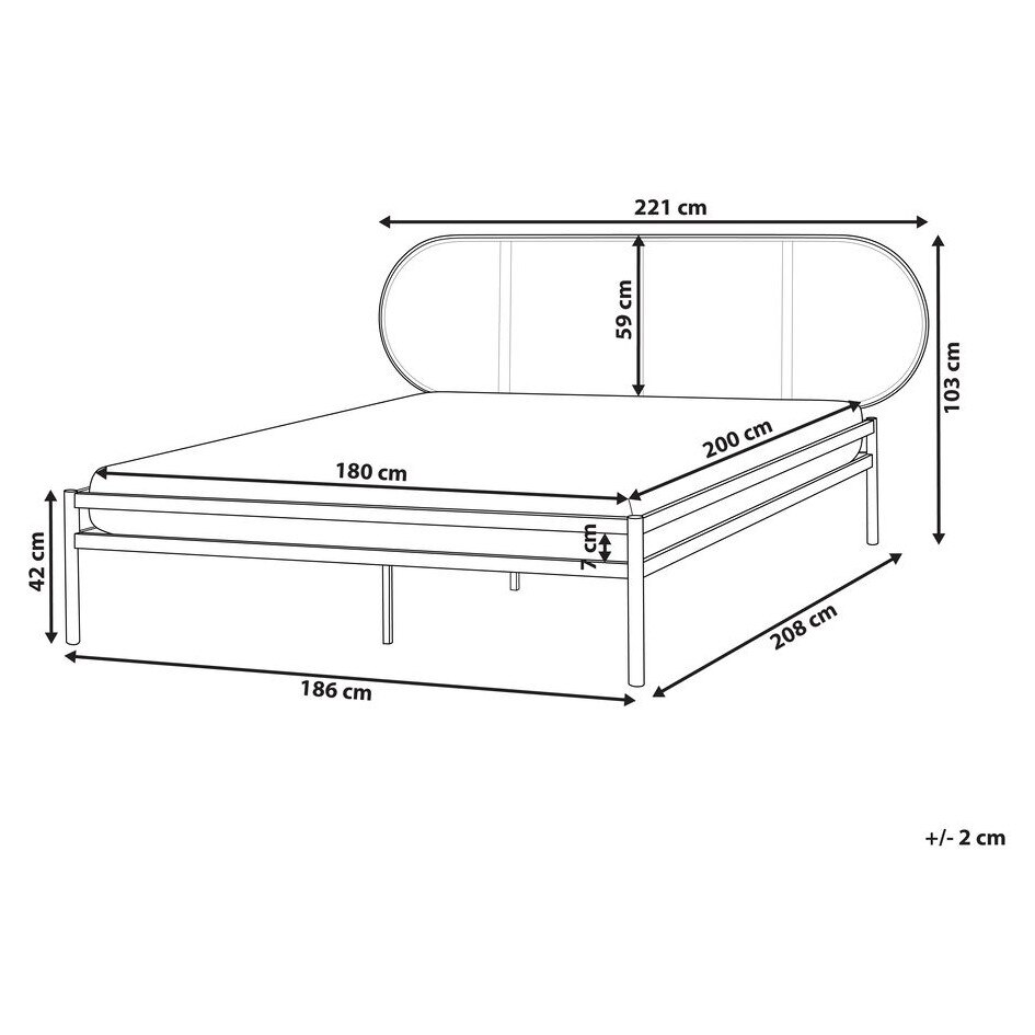 Pat cu lamele Ratan sintetic Boulin 180 x 200 cm Negru - eMAG.ro