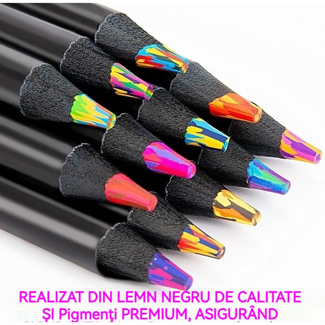 Creioane colorate Kengege®12 culori curcubeu, rezistente, 0.5cm ...