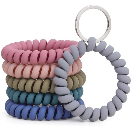 Set 6 bratari elastice Kengege, spirale flexibile, multicolor, 4x0.98cm ...