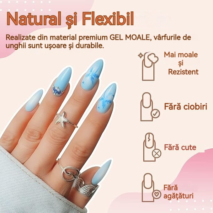 Tips unghii gel Kengege, 600PCS, forma migdala, 12 dimensiuni ...