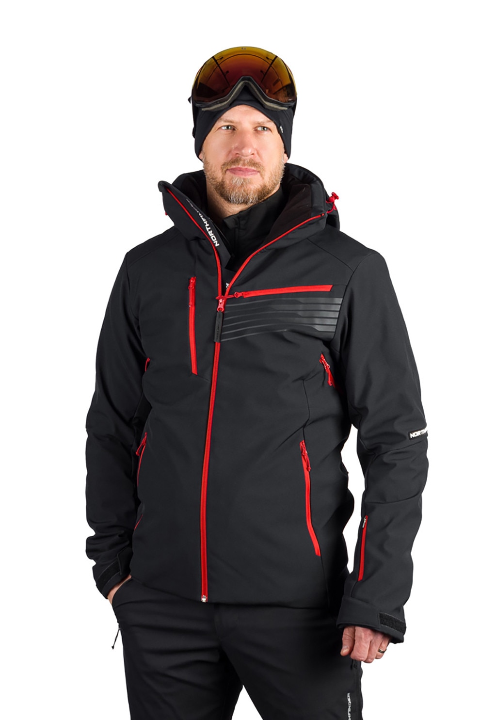 NORTHFINDER, Geaca cu izolatie pentru ski Bartalan Softshell, Rosu ...