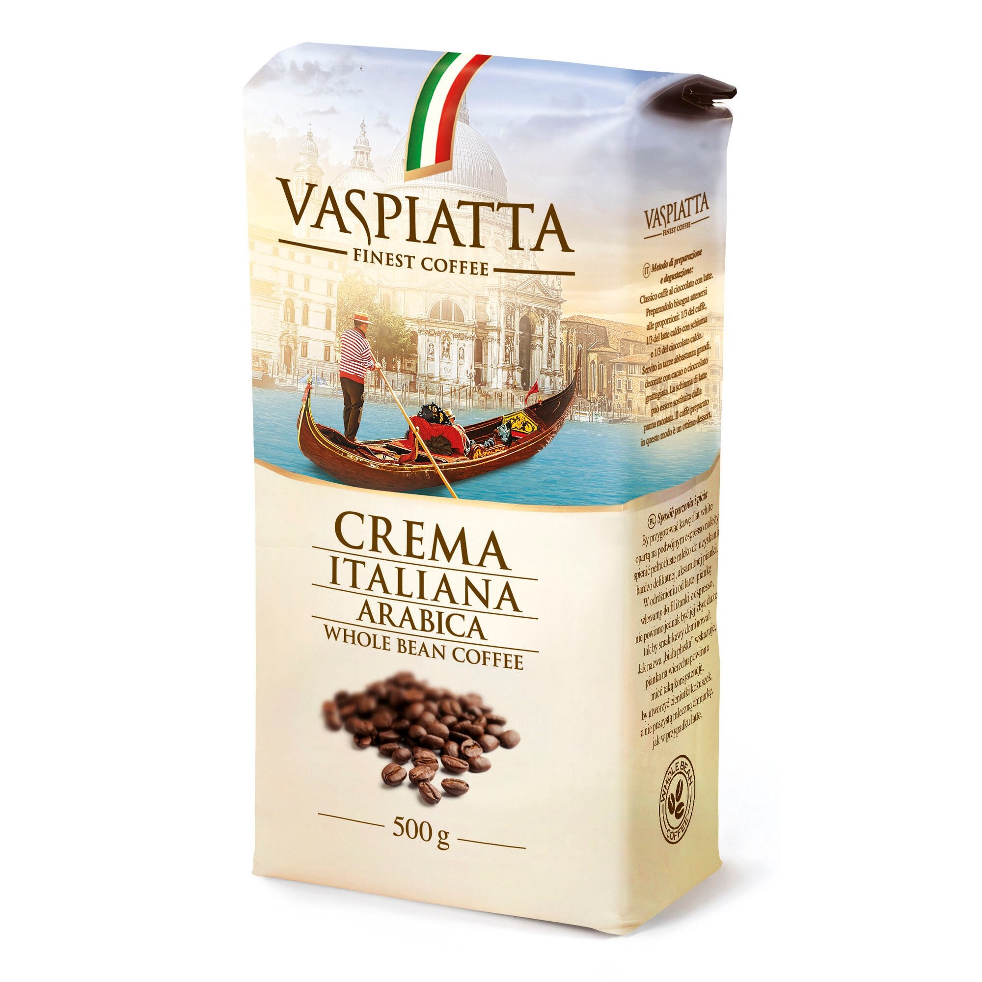 Cafea boabe Vaspiatta Crema Italiana 500g, amestec Arabica, prajire ...