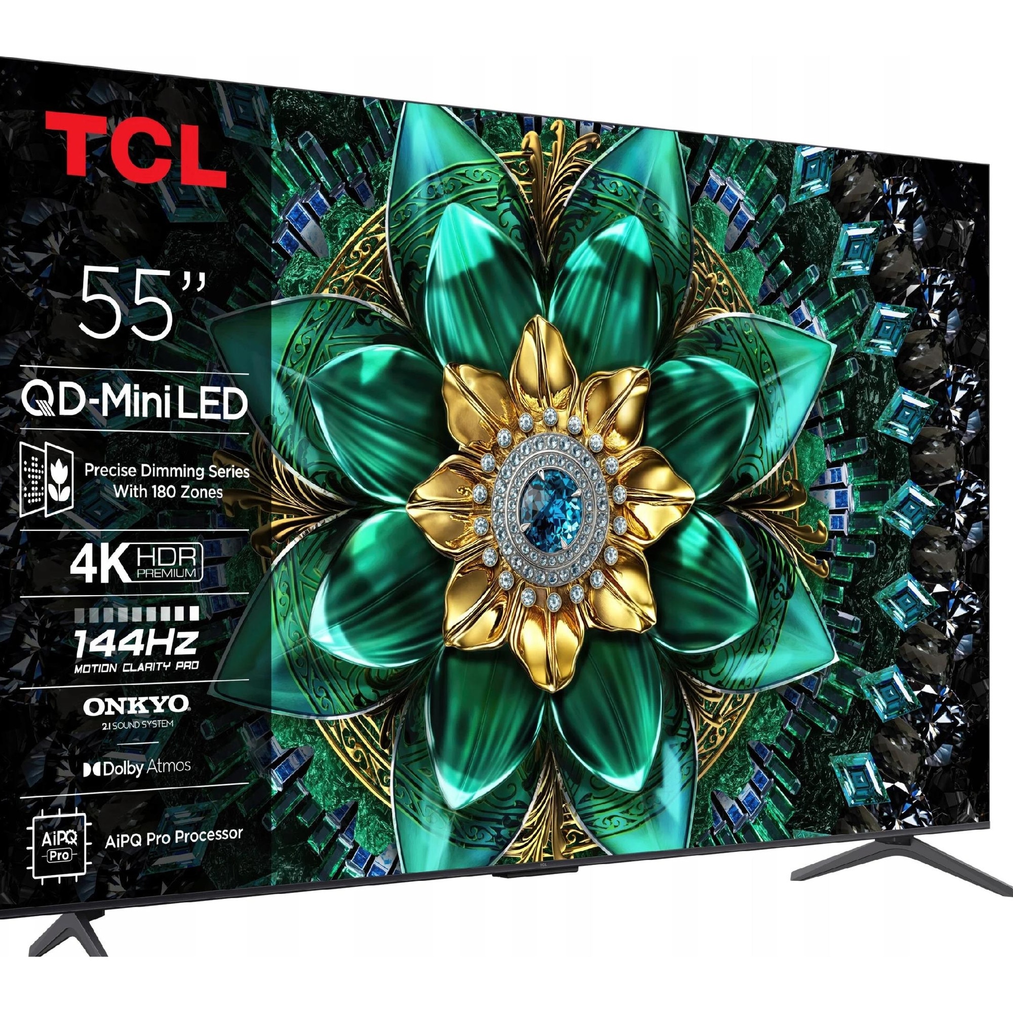 Televizor LED TCL 55C69K 55" QD-Mini 4K, 144Hz, Dolby Atmos, negru ...
