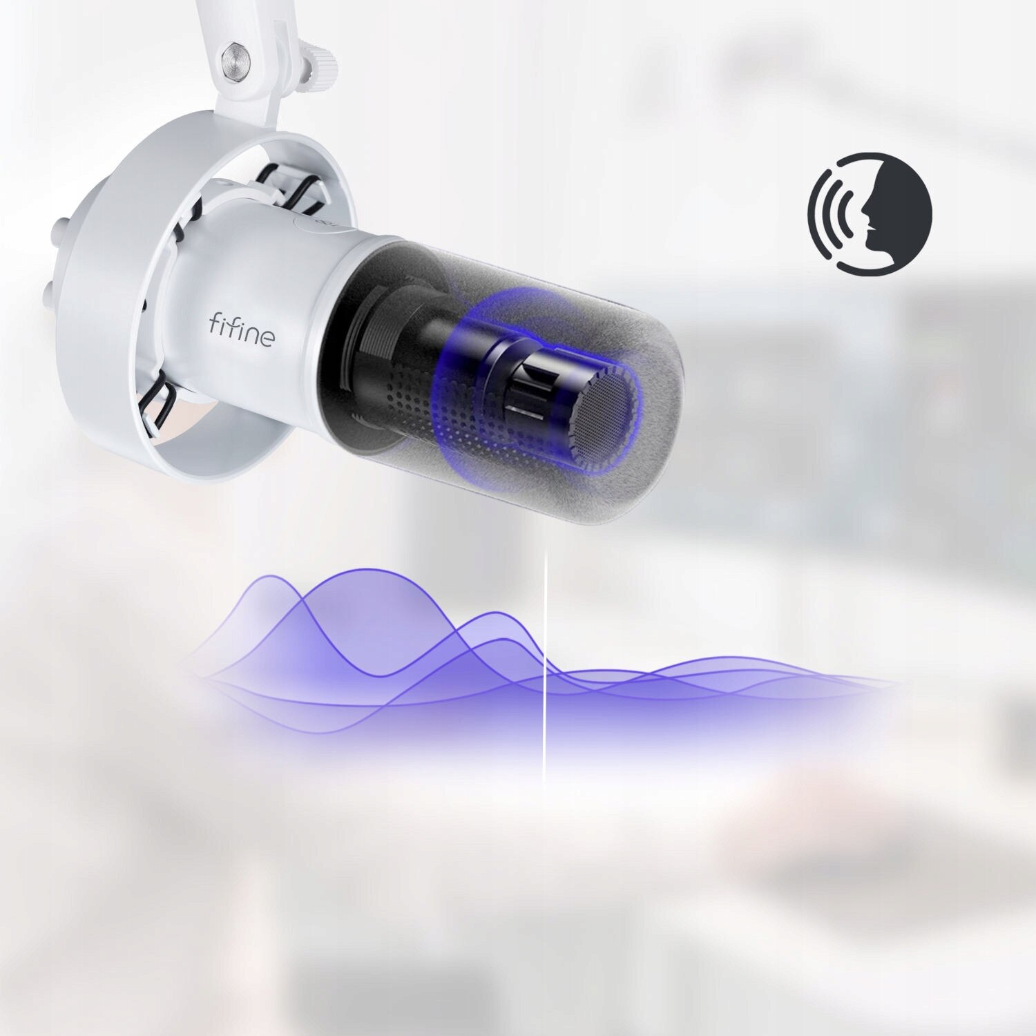 Microfon dinamic USB XLR Fifine K688, caracteristici avansate, alb, 2 ...