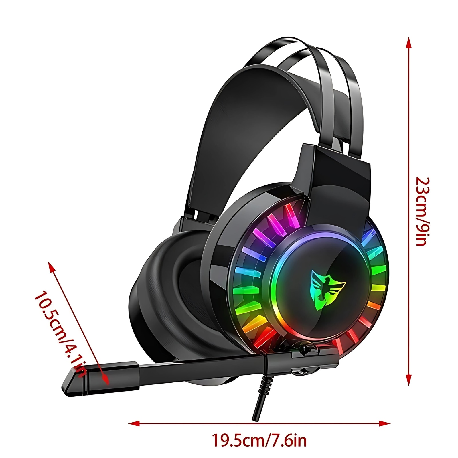Casti Gaming LEWER®️ G505 RGB, Sistem Surround HD, Control Volum ...