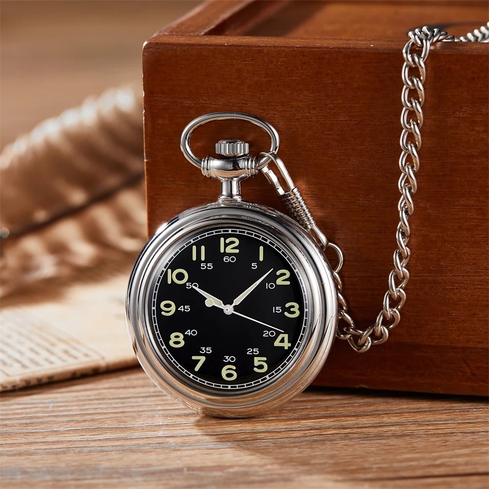 Ceas de buzunar Gorben PM003 Argintiu - Mecanic, Afisaj cu Cifre Arabe ...