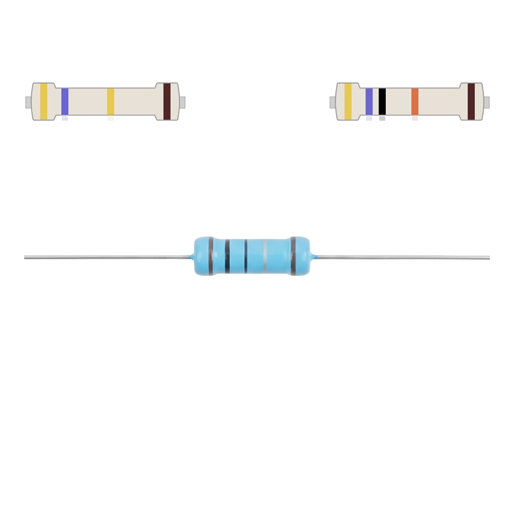 Rezistor 470 KOhm 1% toleranta precizie putere 3W 470K 5x16mm metalizat ...