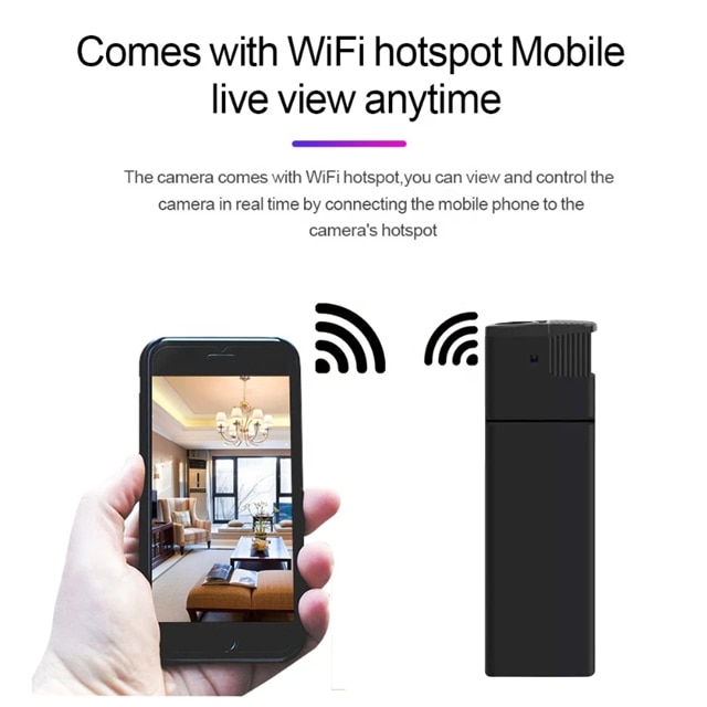 Rejtett mini kamera elektromos öngyújtóban, WiFi, 1080p Full HD, Videó ...