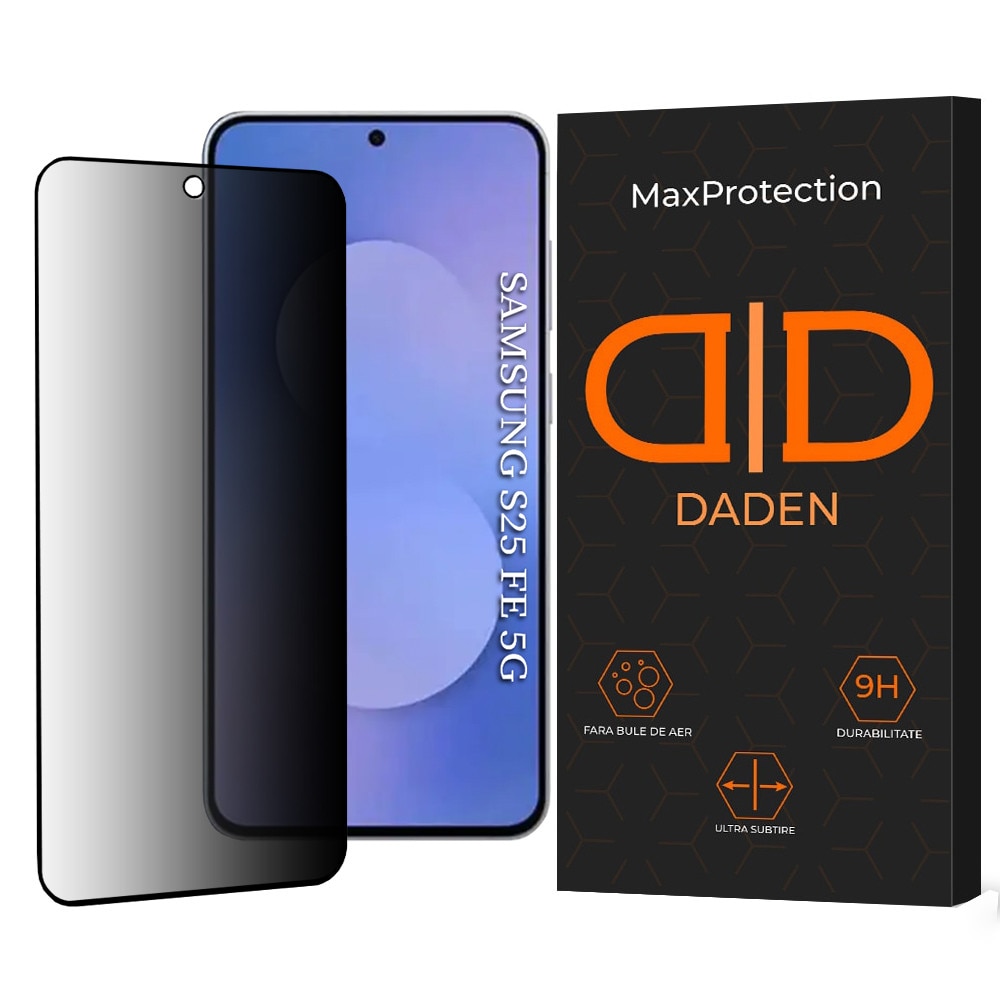 Folie Sticla Privacy pentru Samsung Galaxy S25 FE Daden MaxProtection ...