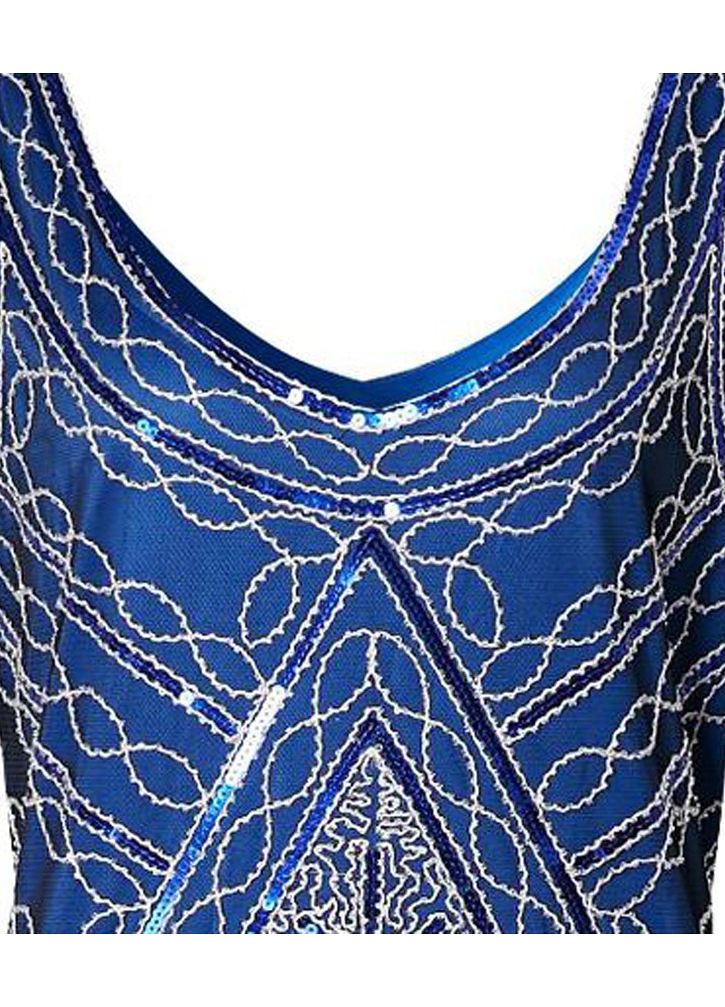 Rochie HAHAEMMA retro anii 1920, cu paiete si franjuri, marimea XL ...