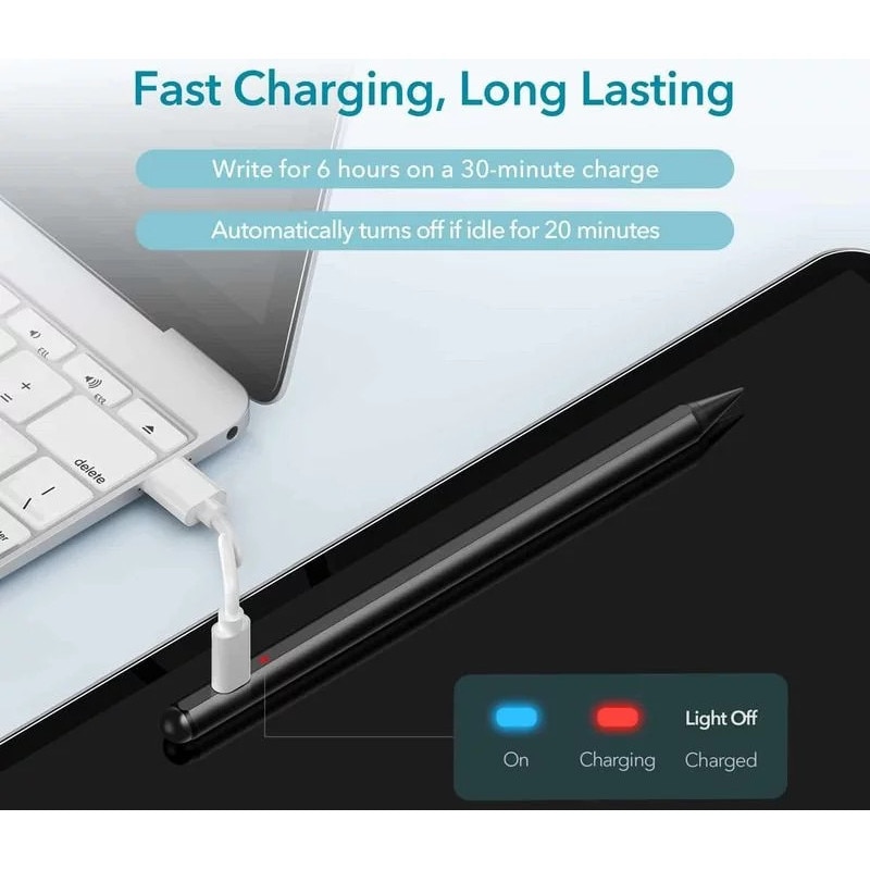 Creion digital ESR pentru iPad cu atasare magnetica, albastru deschis ...