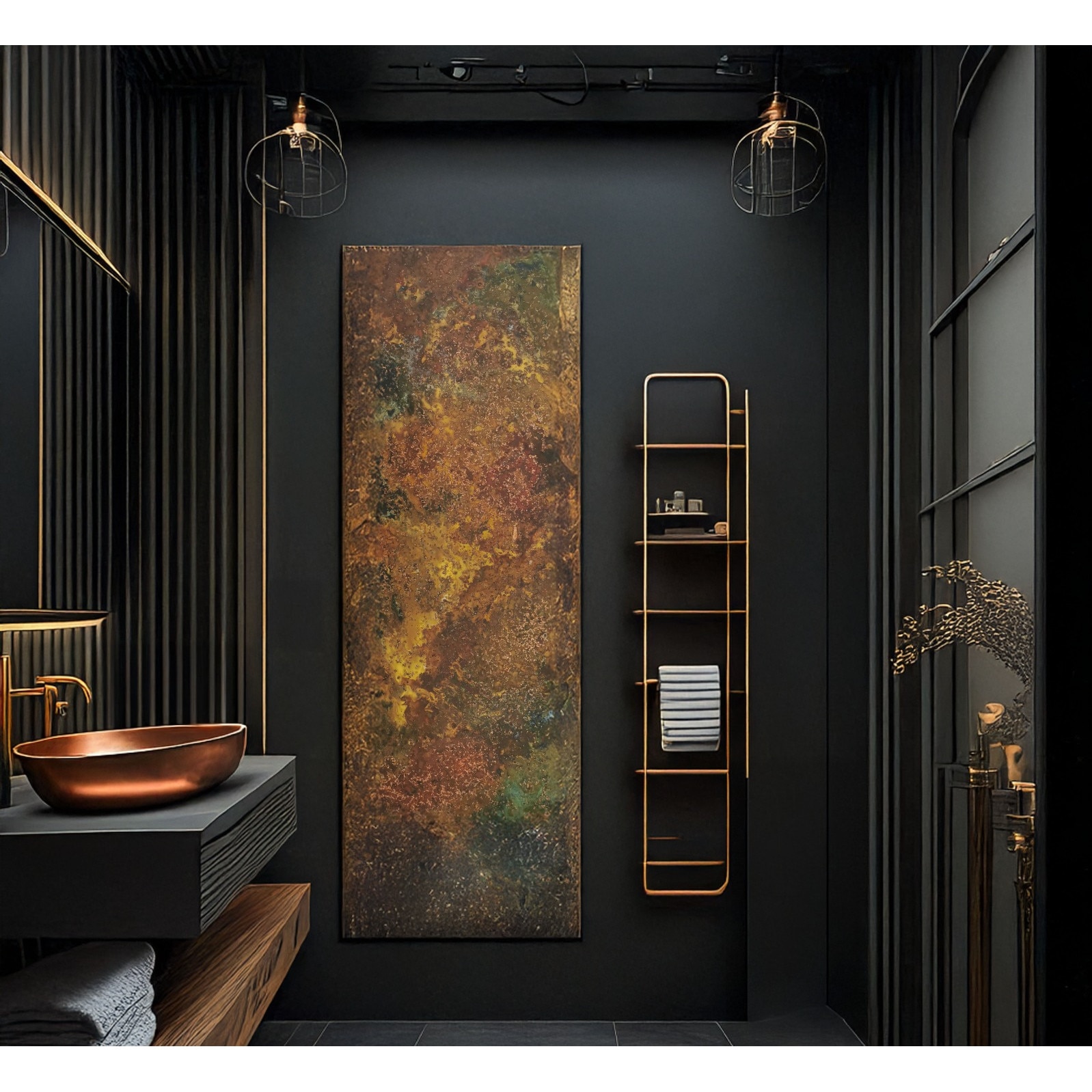 Panou decorativ din cupru Savage Copper Bloom 120 × 60 cm, patinat ...
