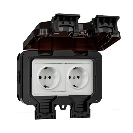 Priza electrica exterior, IP66 Impermeabila, priza dubla, rezistenta la ...