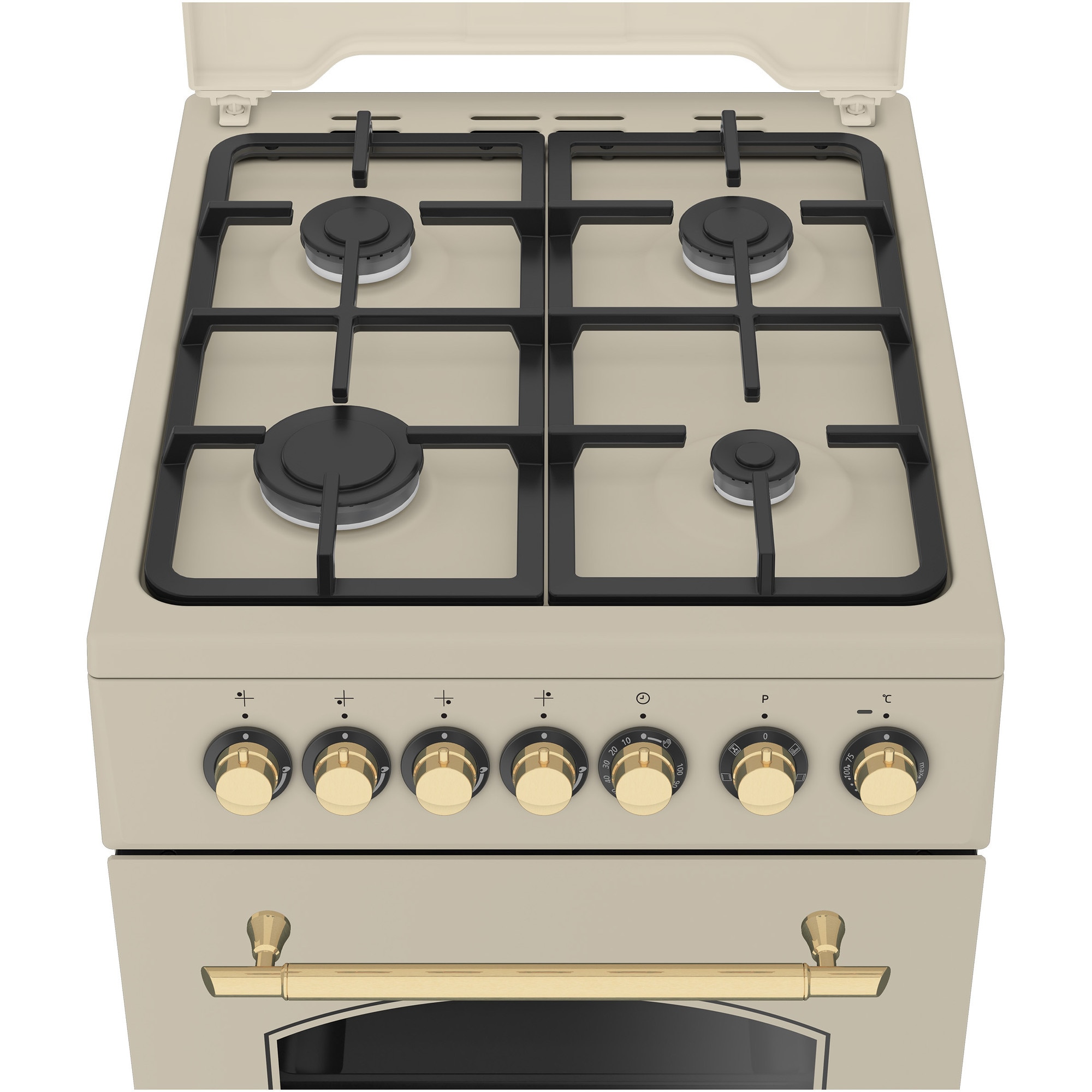 Aragaz mixt Beko FSE52135DCRSN, 4 arzatoare, Clasa A, 5 functii, Bej ...