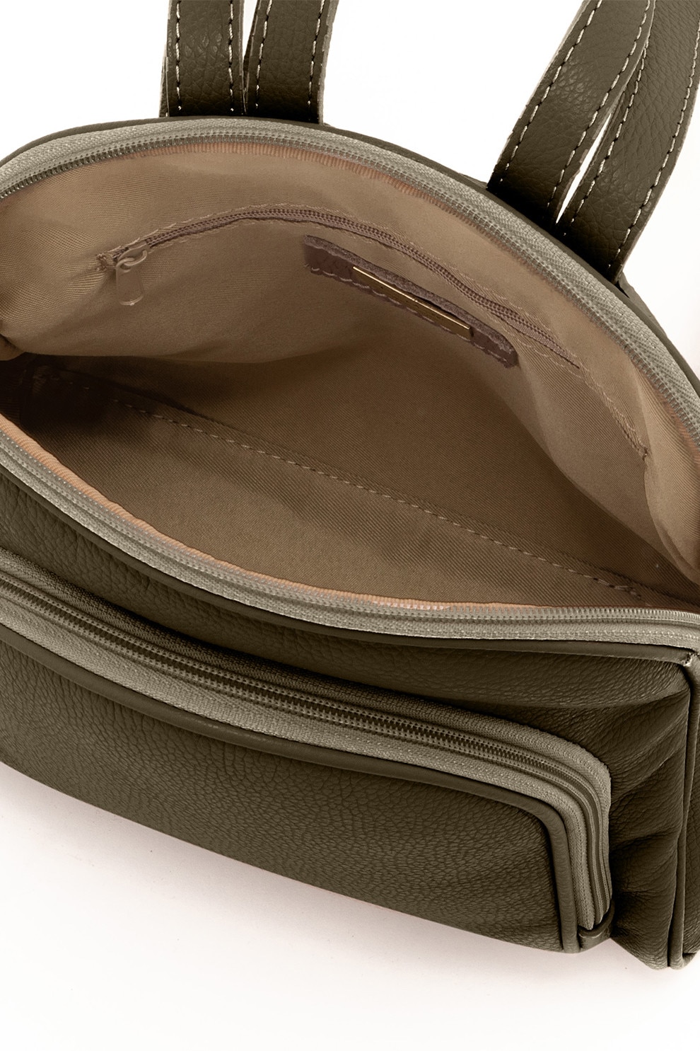 Anna Morellini, Rucsac din piele cu buzunar frontal Breta, verde ...