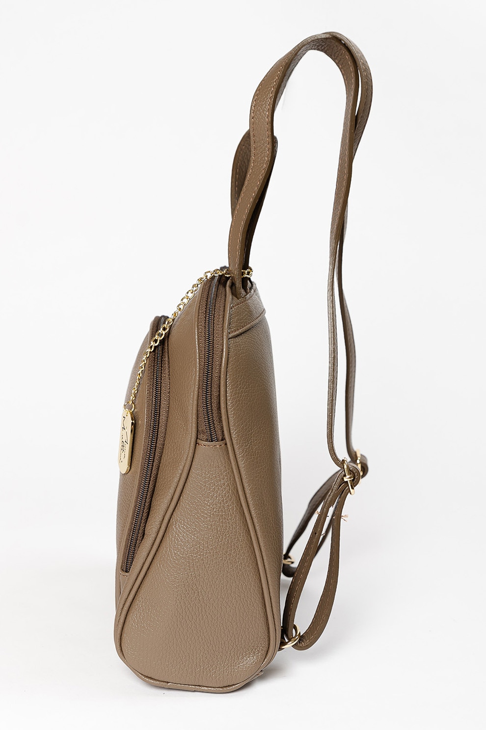 Anna Morellini, Rucsac din piele cu buzunar frontal Breta, Maro deschis ...