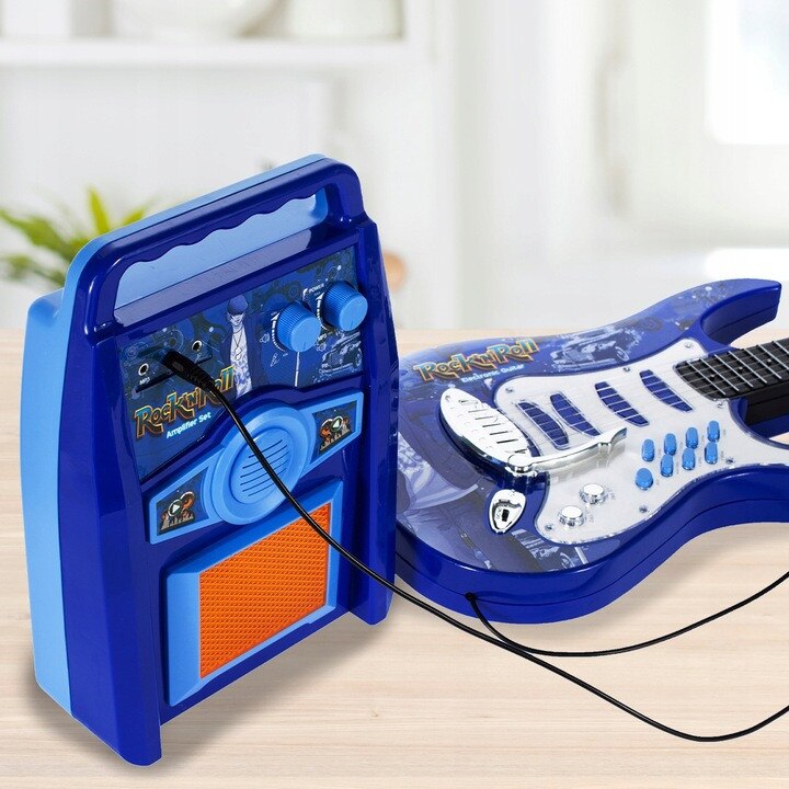 Chitara cu Amplificator si Microfon, MP3 Plyer, Echipata cu 6 corzi ...