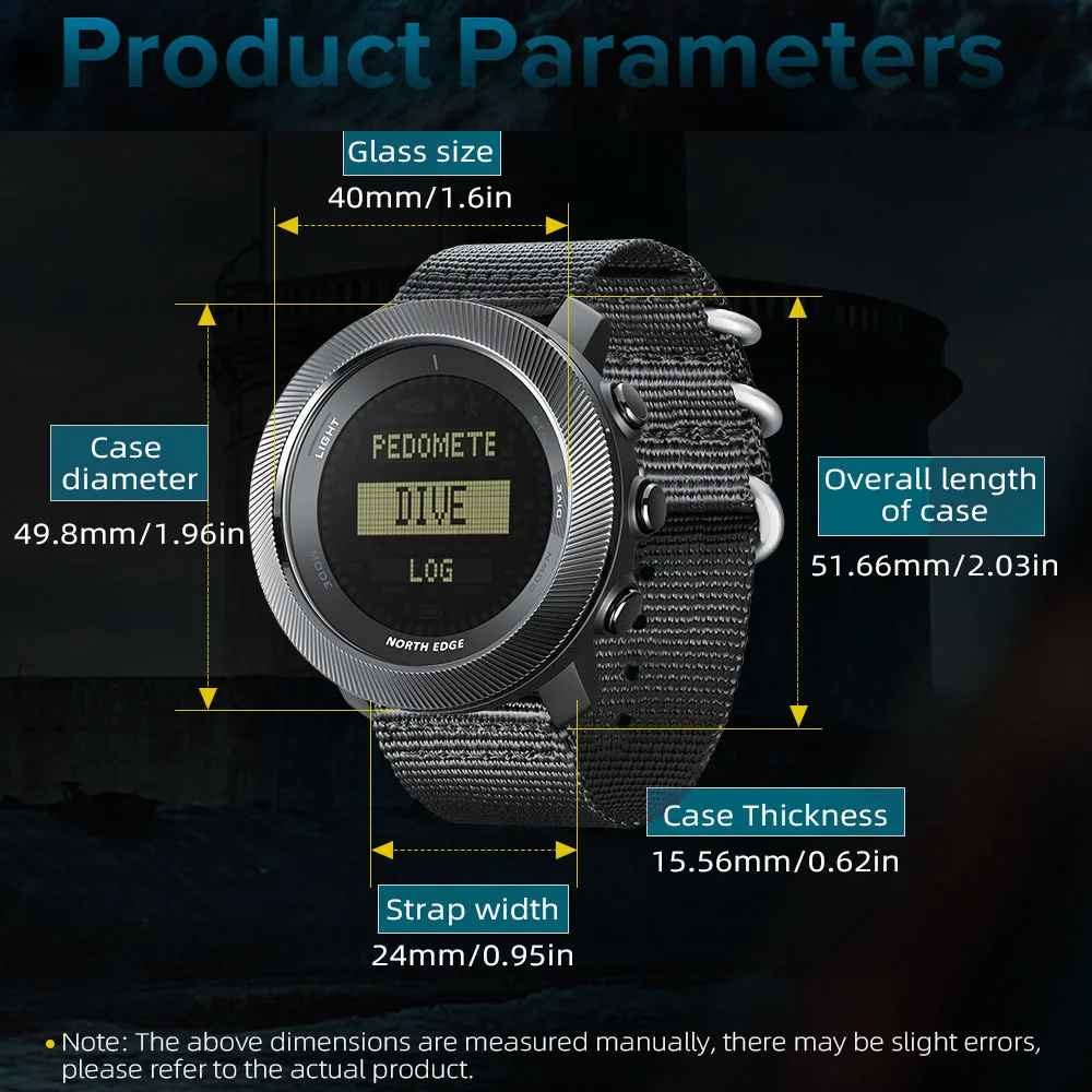 NORTH EDGE APACHE-D – Ceas sport inteligent pentru scufundari, 10ATM ...