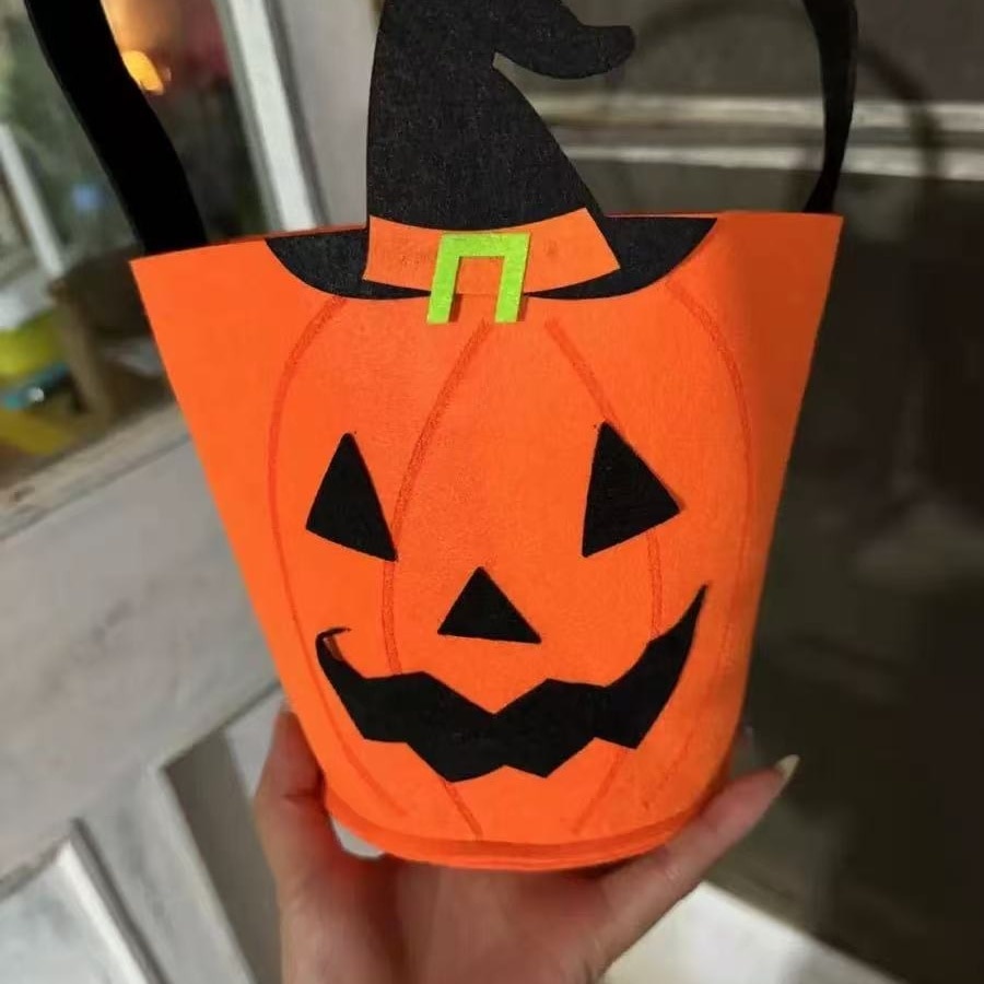 Cos Halloween Tök Filc Boszorkánykalappal Édességekhez és Dekorációkhoz ...