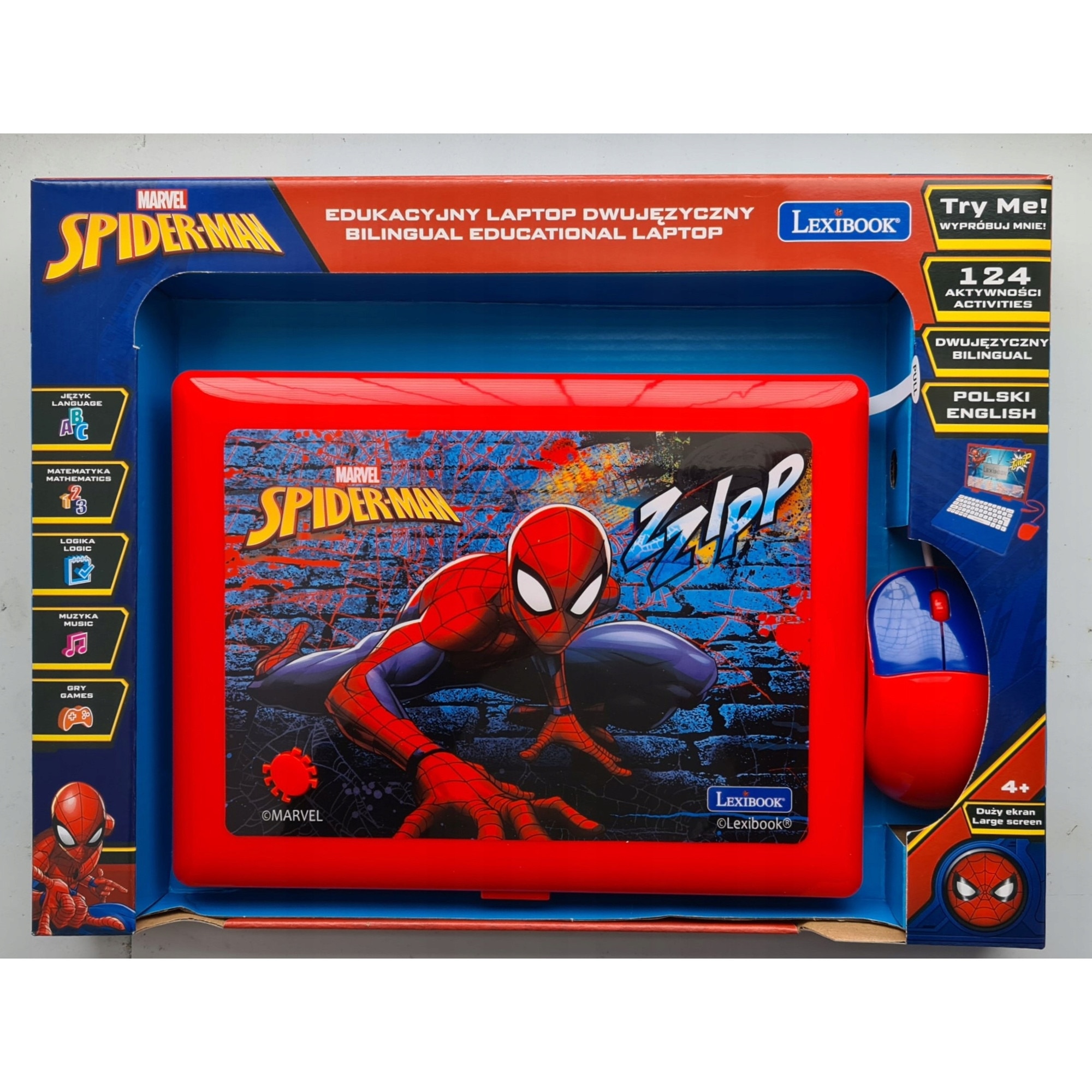 Laptop educational Spider-Man Lexibook, 124 activitati - eMAG.ro