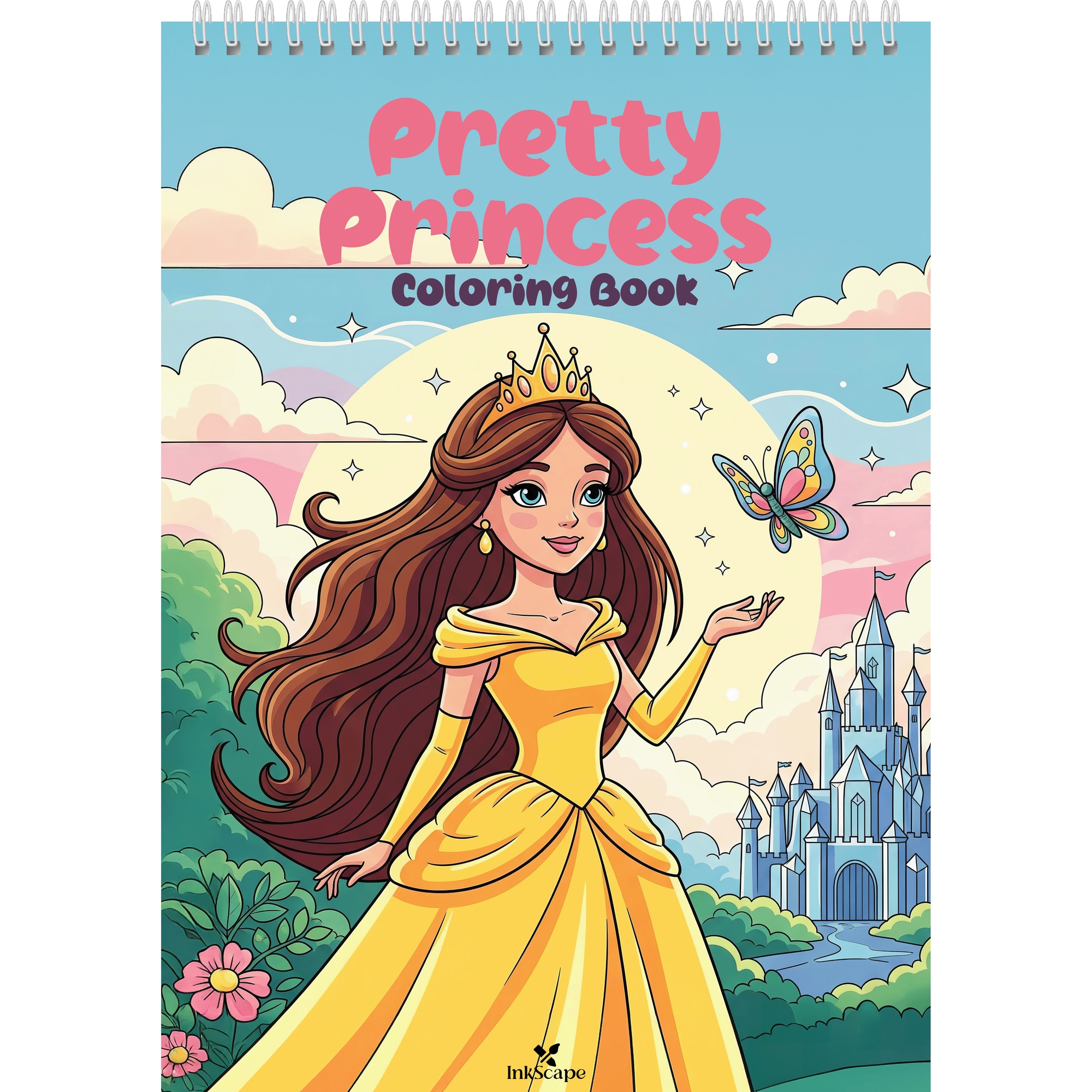 Carte de colorat si desenat pentru copii cu printese, 40 pagini, Format ...
