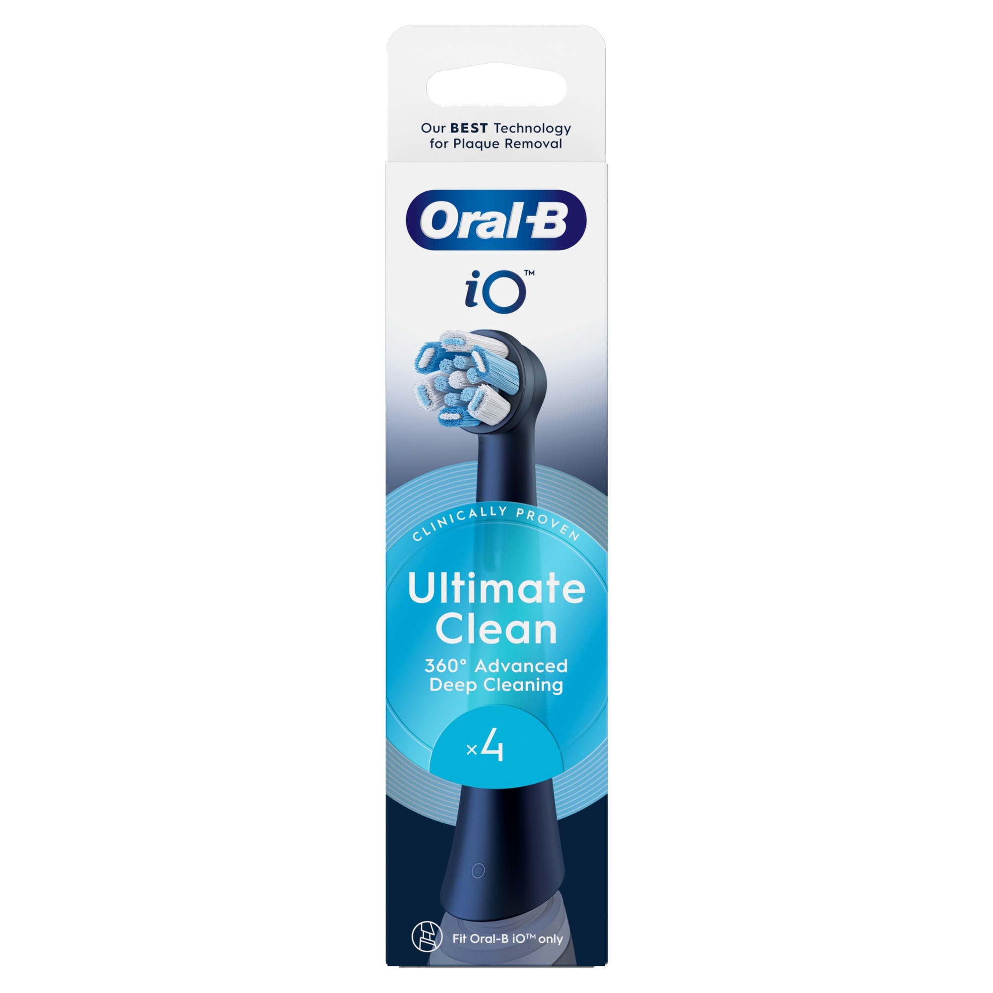 Oral-B iO Ultimate Clean cserefejek, 4 db, fekete, normál - eMAG.hu