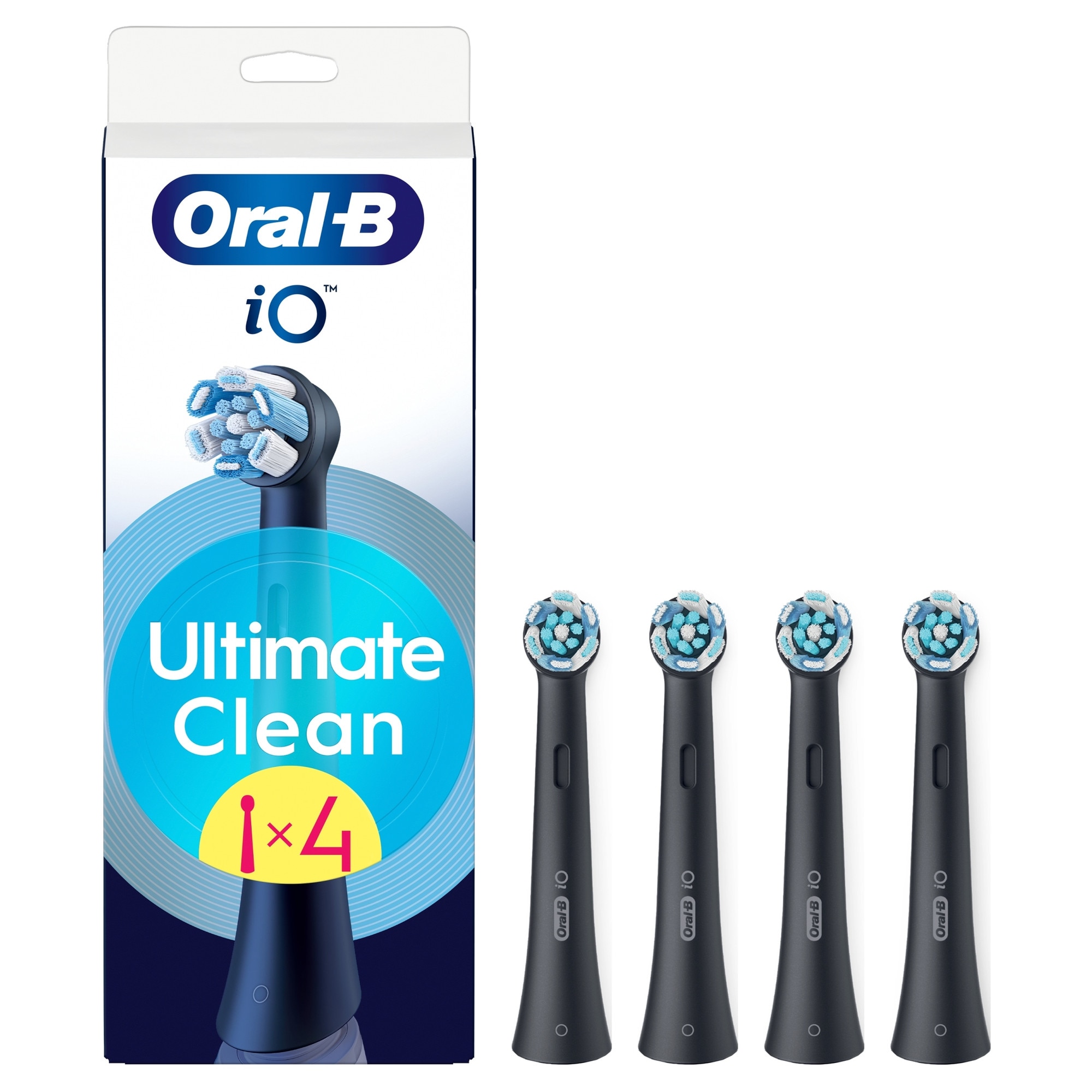 Oral-B iO Ultimate Clean cserefejek, 4 db, fekete, normál - eMAG.hu