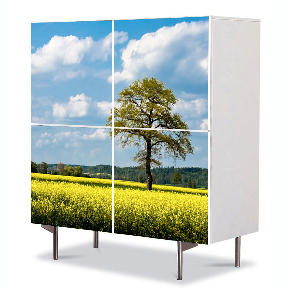 Comoda cu 4 Usi Art Work Peisaje Copac batran, 84 x 84 cm - eMAG.ro