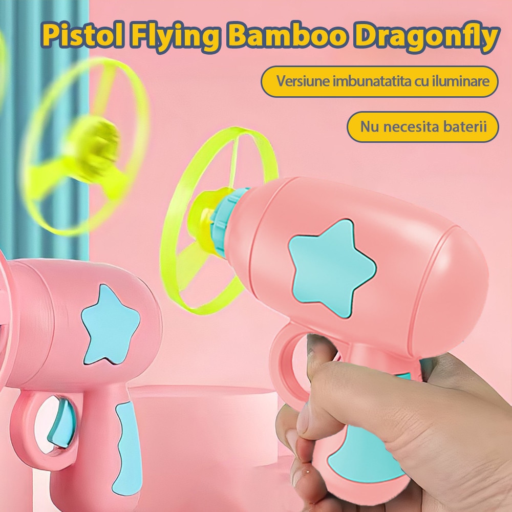 Lansator disc zburator cu LED, DONFANLIA®, Set jucarii interactive ...