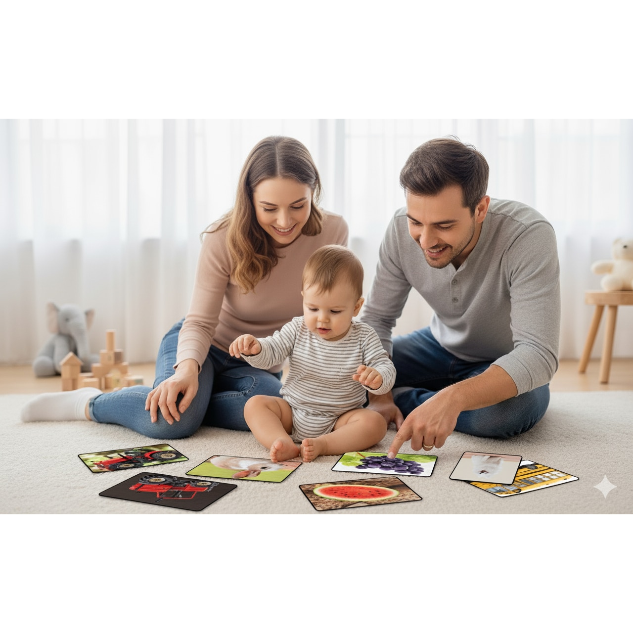 Set 20 carduri educative, pentru stimulare senzoriala, vizuala si ...