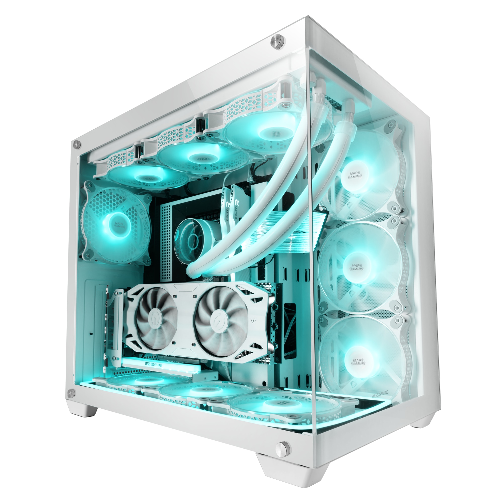 Sistem Desktop PC Gaming GRT White RGB FAN cu procesor AMD Ryzen 5 ...