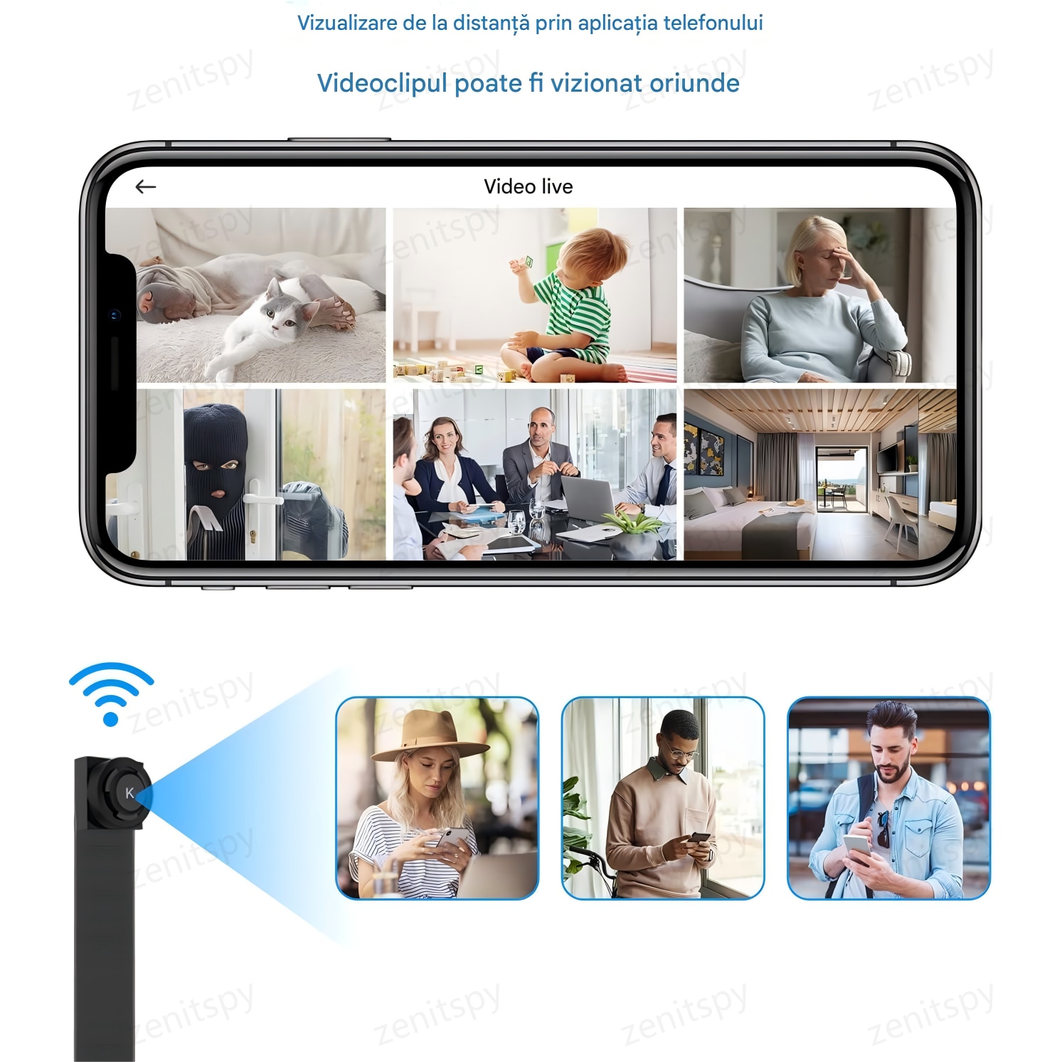 Camera spion ascunsa pentru uz casnic, mini camera de securitate ...