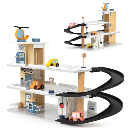 Garaj Auto din Lemn cu Lift "LikeSmart Wood CityGarage" – 3 Niveluri ...