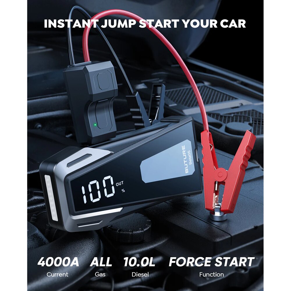 Starter auto multifunctional BUTURE Bate05, acumulator extern, lanterna ...