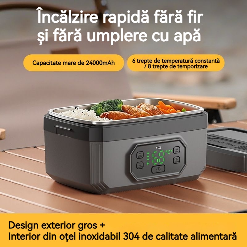 Caserola Electrica Incalzit Portabila pentru Mancare, cu Incarcare USB ...