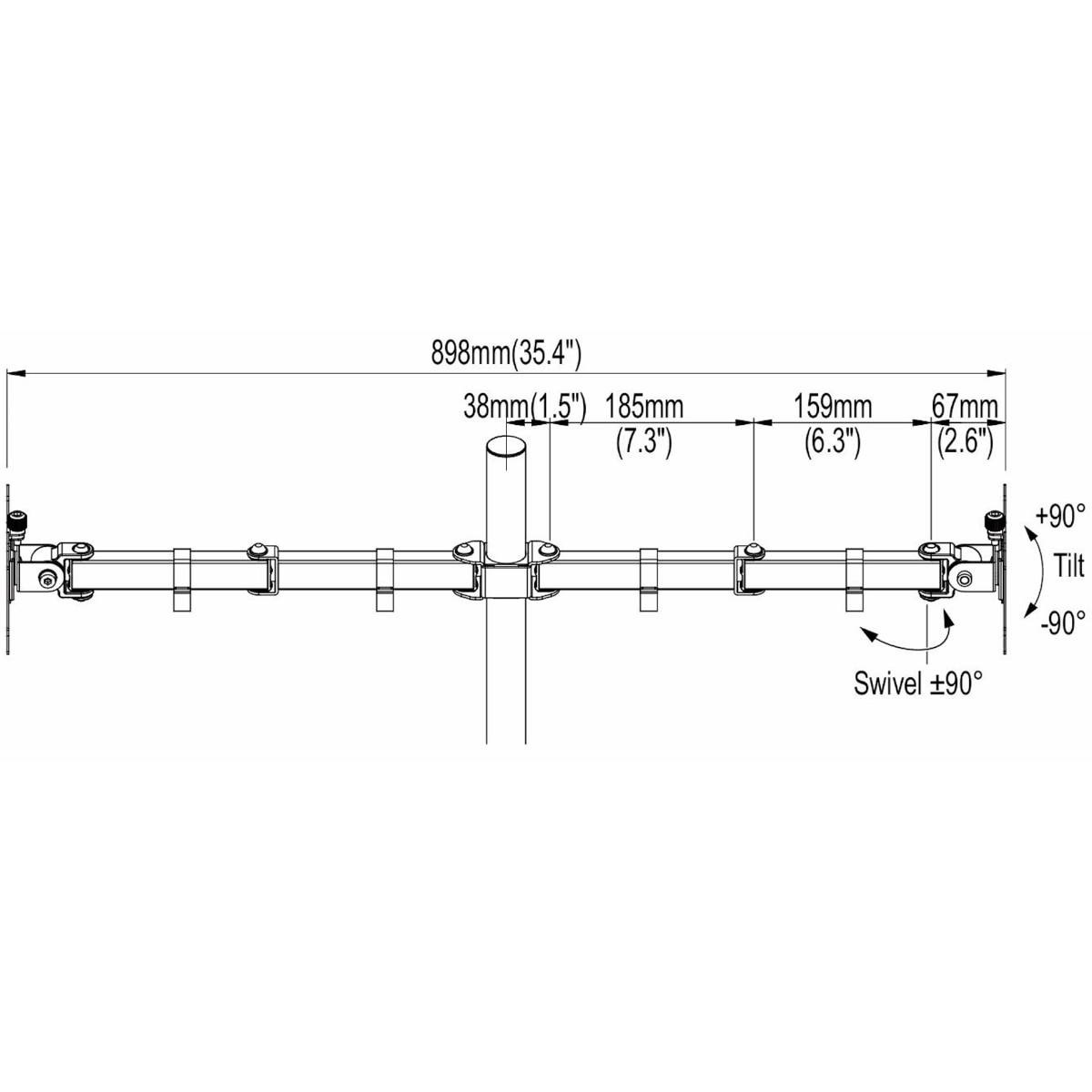Suport birou 2 monitoare 17-32" inch, Triadyn DuoClamp, Brat Reglabil ...