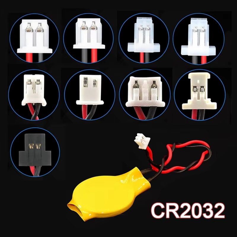 Baterie laptop J.PAN CR2032 210mAh 3V galben 90mm cu 2 fire 1.25mm-2P ...